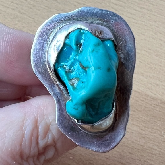 Jewelry | Vintage Large Turquoise Ring 925 Sterling Silver Statement ...